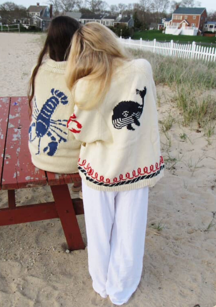 Cape Cod Whale Cardigan | Pink Pineapple Shop