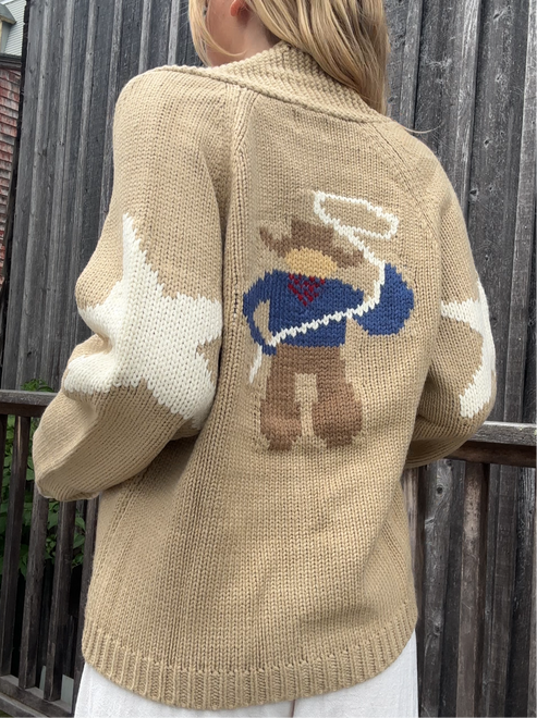 Western-Inspired Vintage Cowboy Knit Sweater
