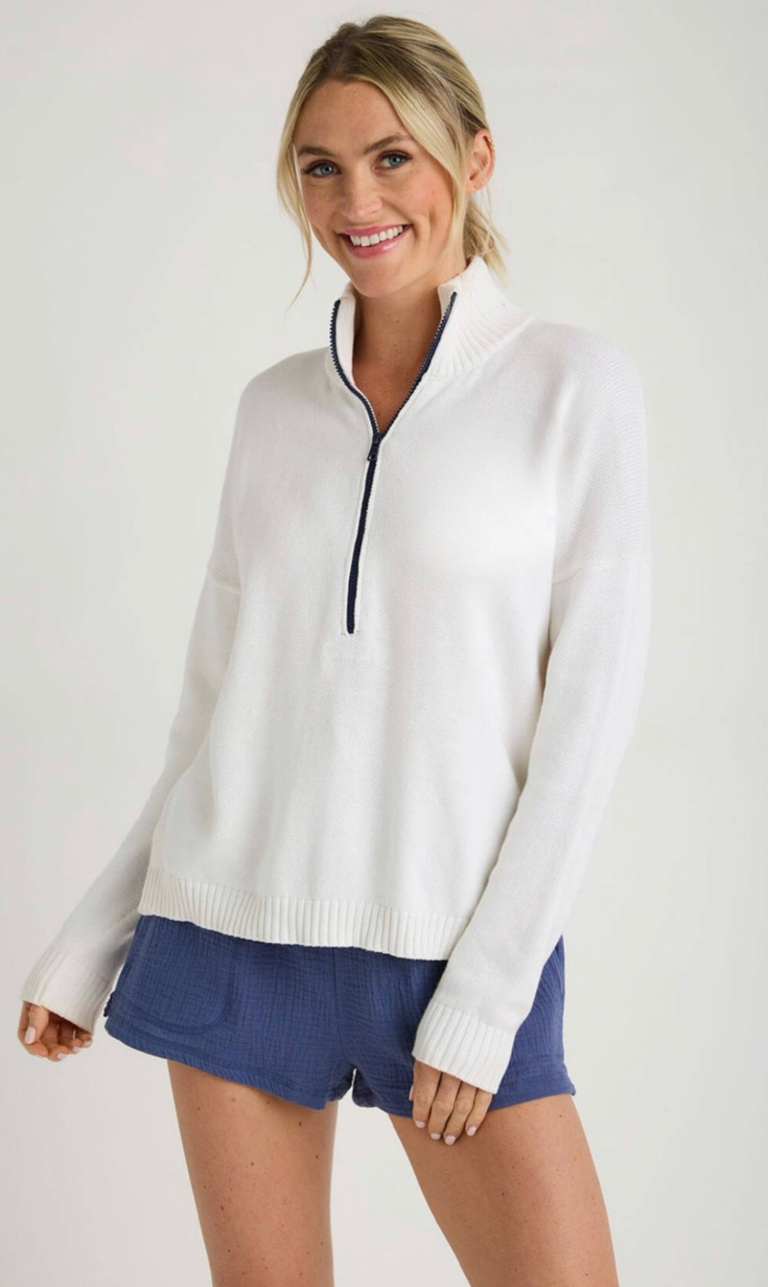 Buy Cotton Classics Sweaters Online| Boxy Sweater | Stripe Sweaters